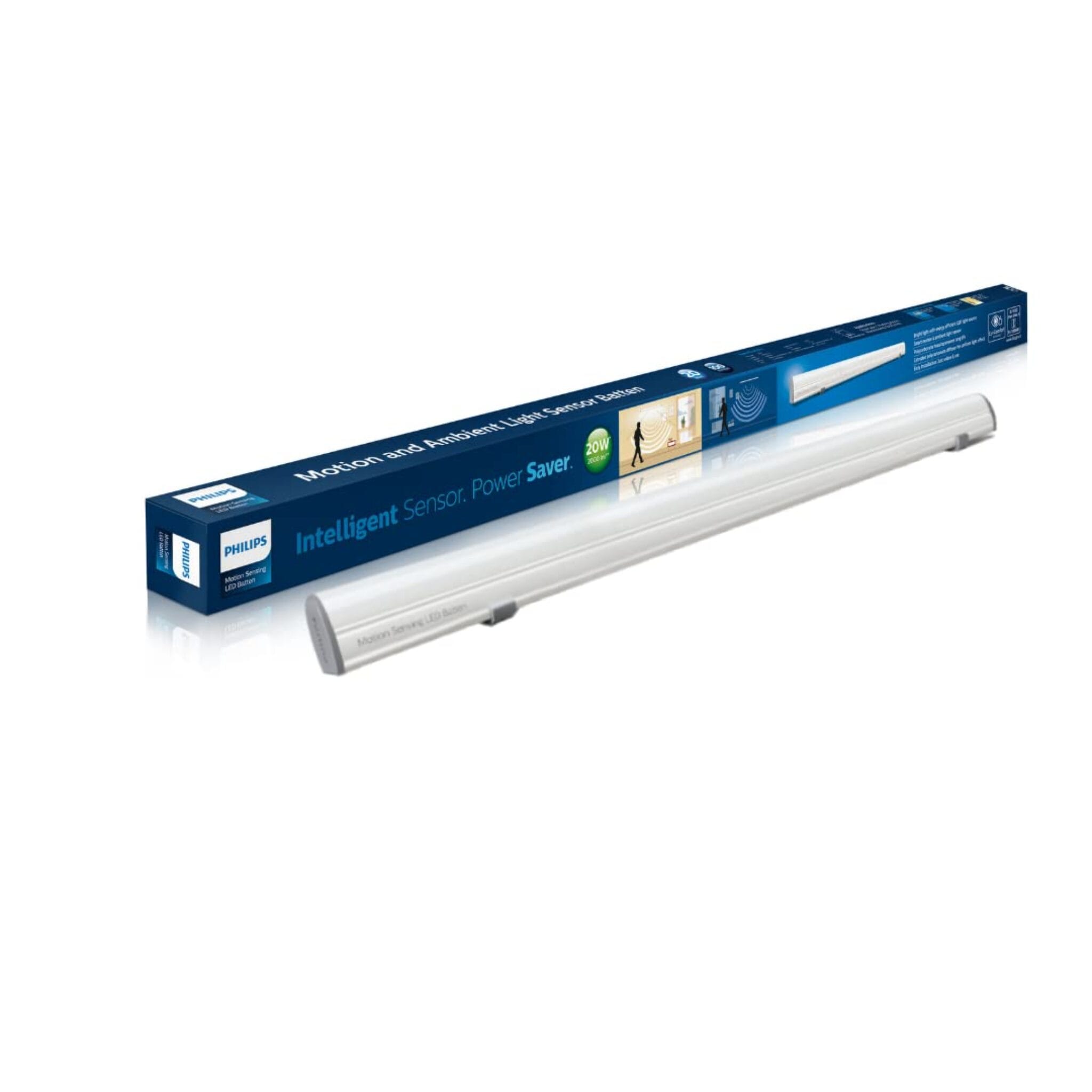 Philips Motion Sensing LED Tube Light - Cool White 20W 3ft Sensor Batten