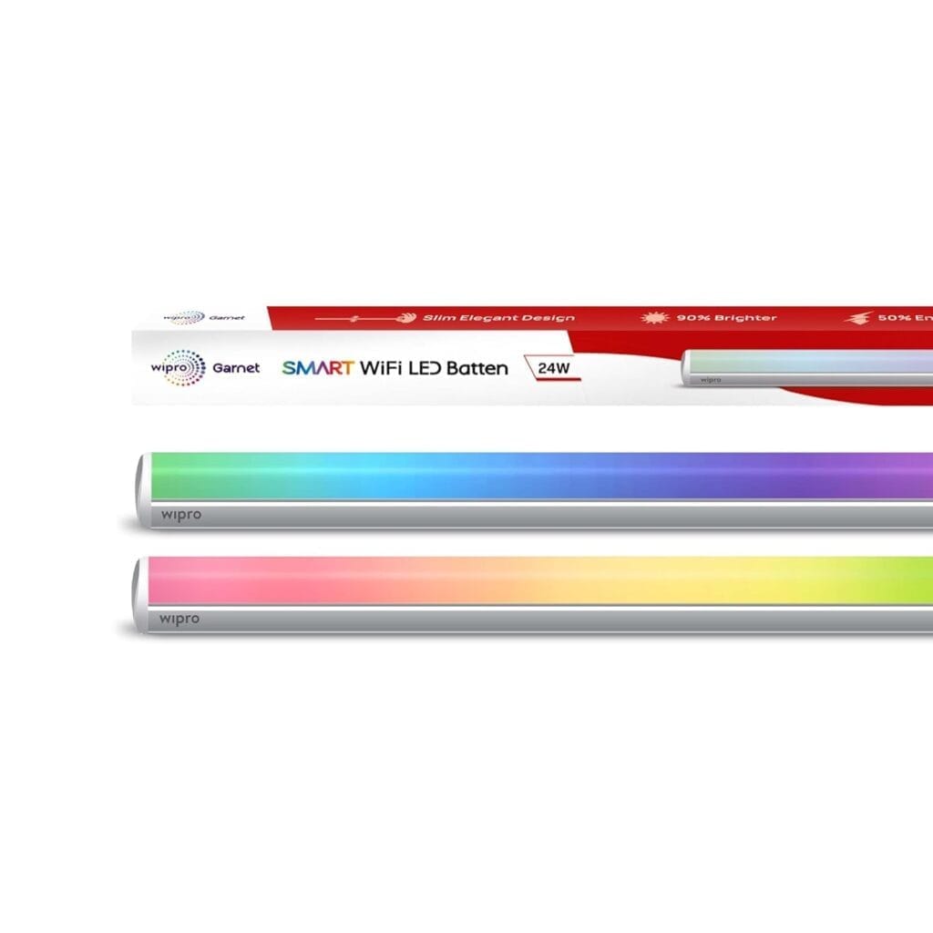 Wipro Smart Tube Light RGB + CCT 24W - WiFi Full Color 3 Ft LED Batten