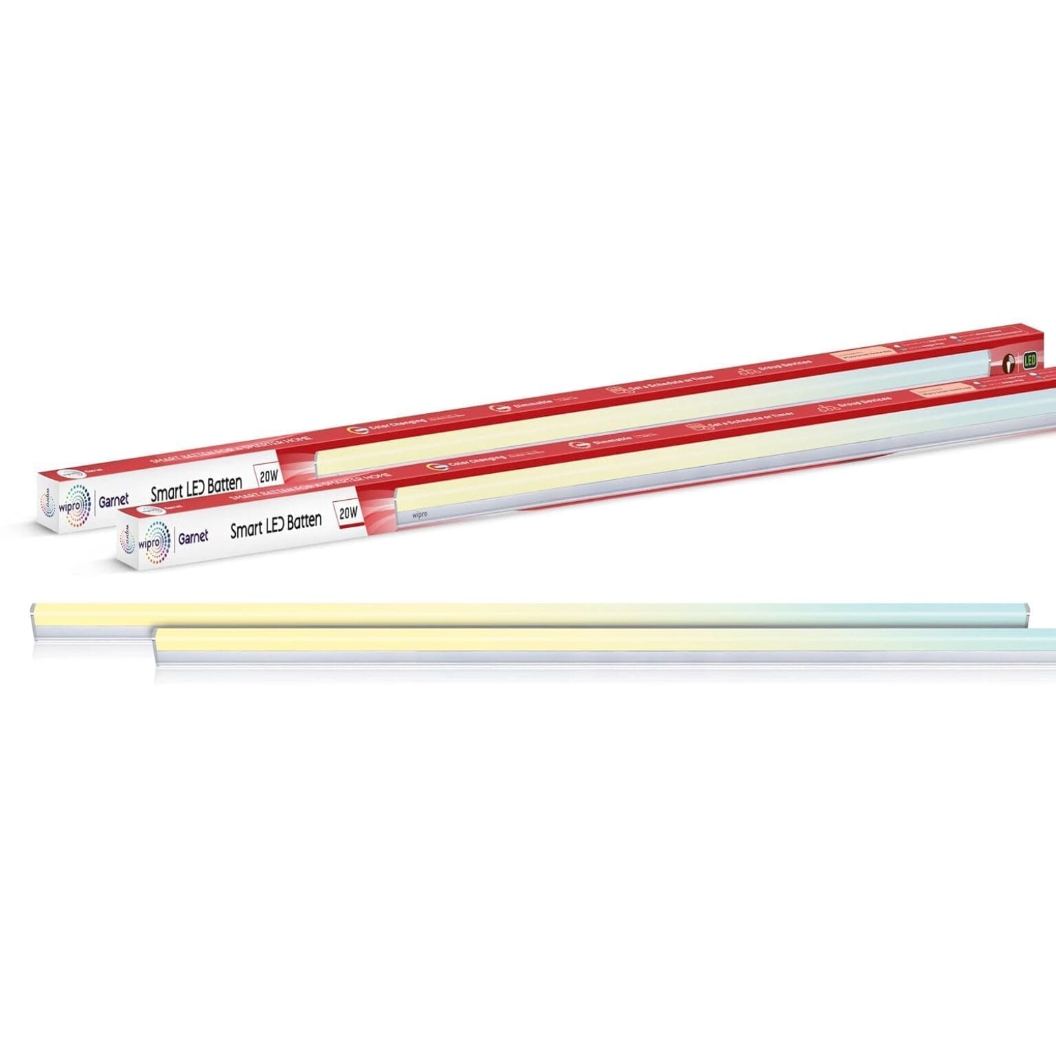 Wipro Smart LED Tube Light CCT 20W - WiFi Tunable White 4 Feet Batten