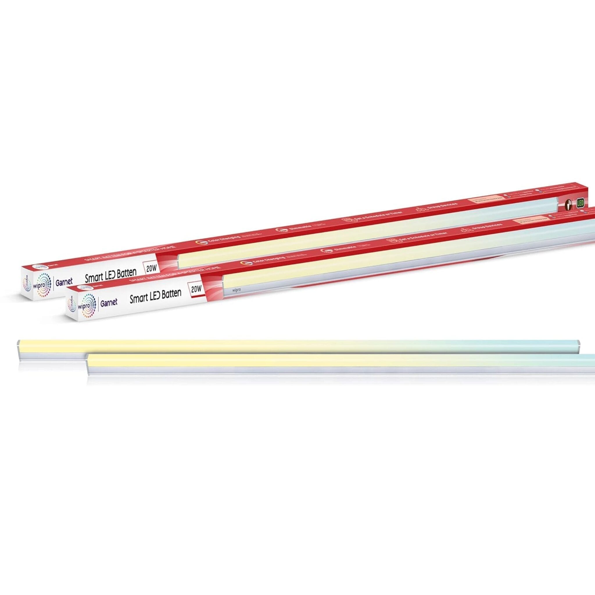 Wipro Smart LED Tube Light CCT 20W - WiFi Tunable White 4 Feet Batten