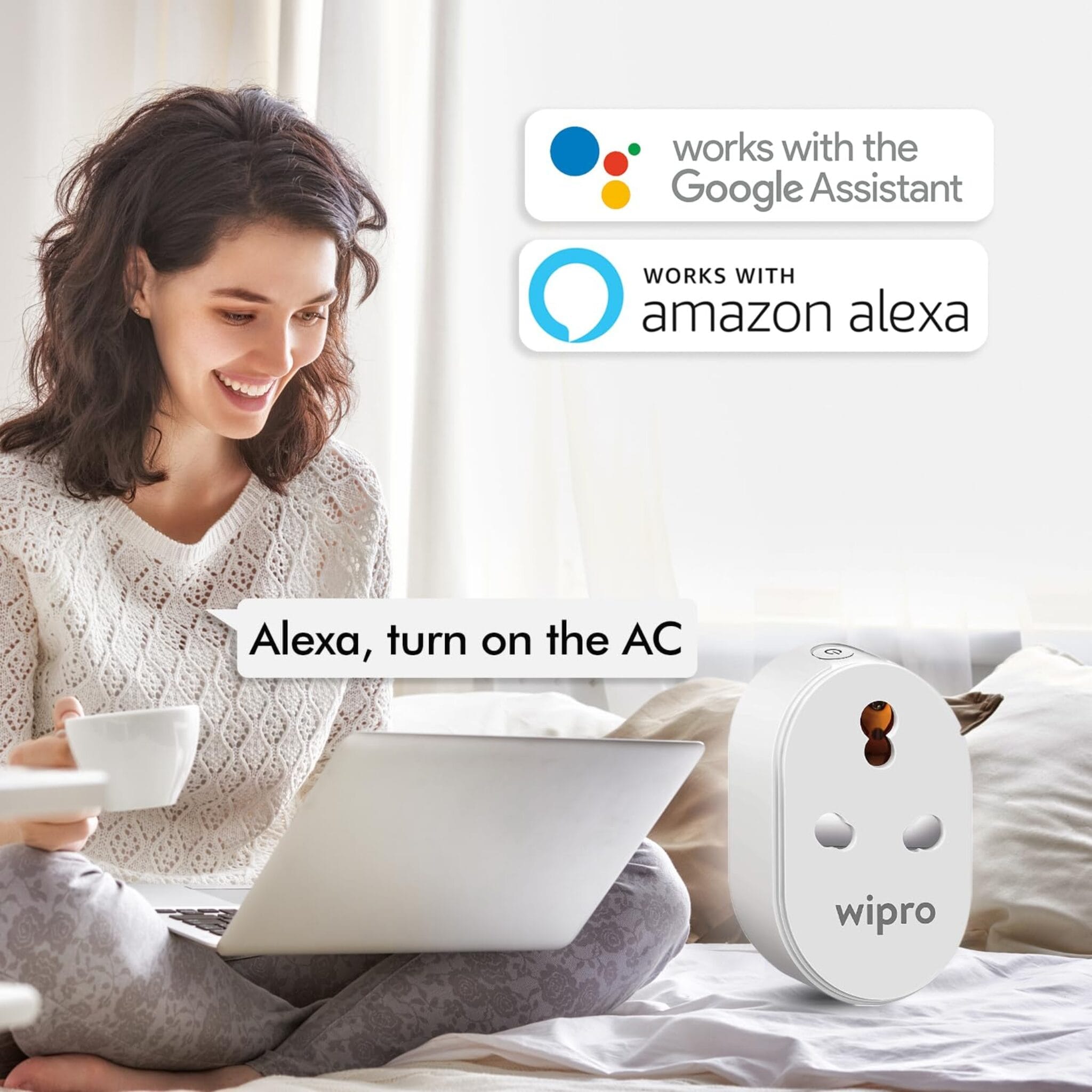 Wipro WiFi Smart Plug 10A/16A With Energy Monitoring