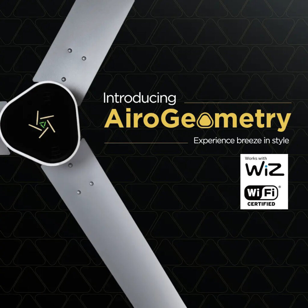 Ecolink AiroGeometry Smart IoT BLDC Ceiling Fan With RF Remote And WiFi ...