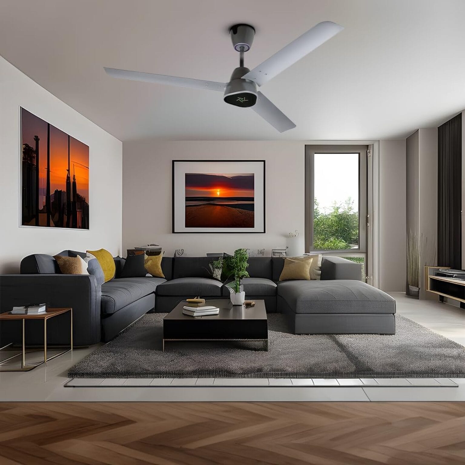 Ecolink AiroGeometry Smart IoT BLDC Ceiling Fan With RF Remote And WiFi ...