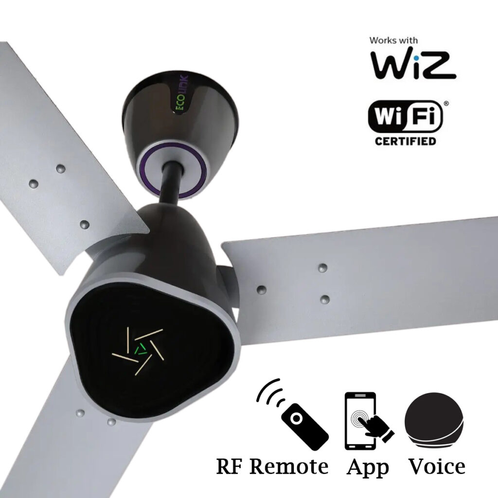 Ecolink AiroGeometry Smart IoT BLDC Ceiling Fan With RF Remote And WiFi ...