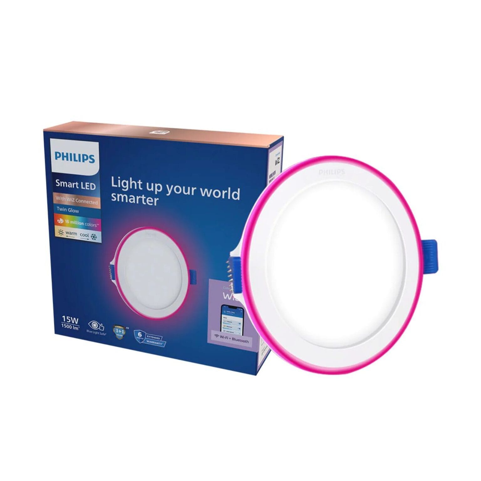 Philips WiZ Twin Glow Smart Wi-Fi LED Downlight TW + RGB | Dual Zone DL ...