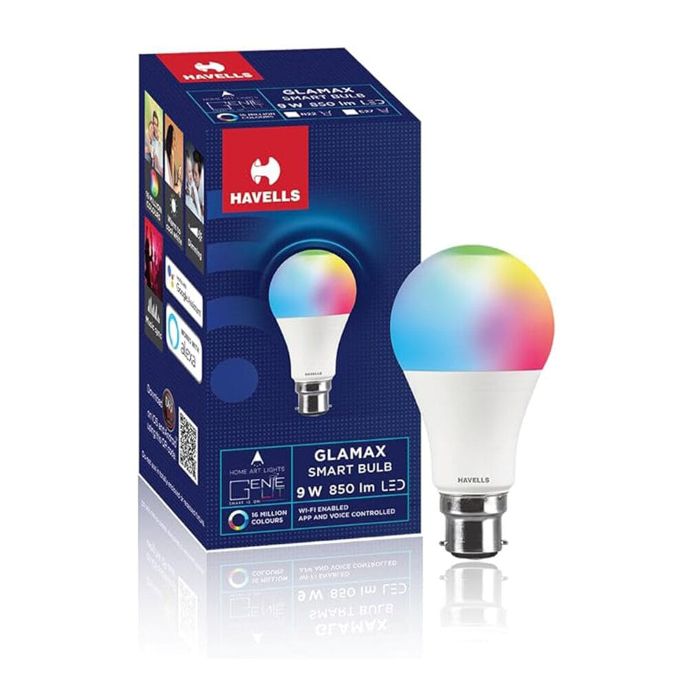 Havells Glamax Smart WiFi RGB LED Bulb With Music Sync | 9W, B22 (16M ...