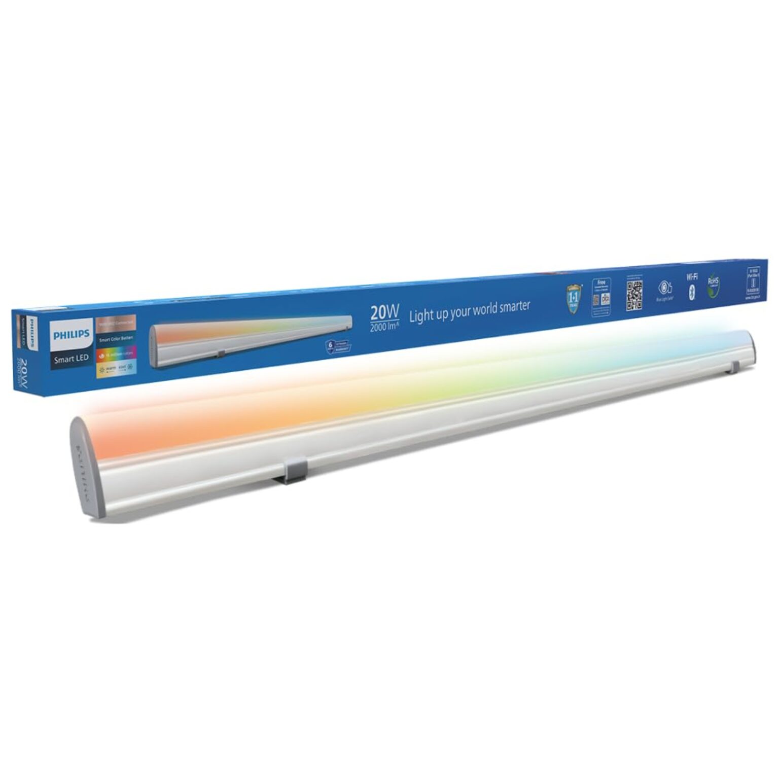 Philips Smart RGB Tube Light 20W 3Ft Full Color WiZ WiFi LED Batten ...