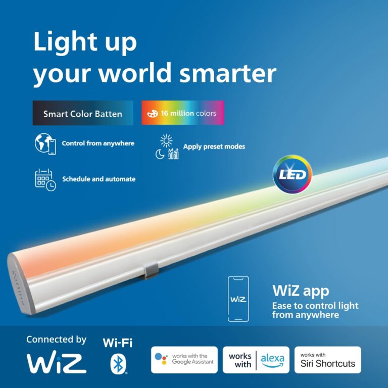Philips Smart RGB Tube Light 20W 3Ft Full Color WiZ WiFi LED Batten ...