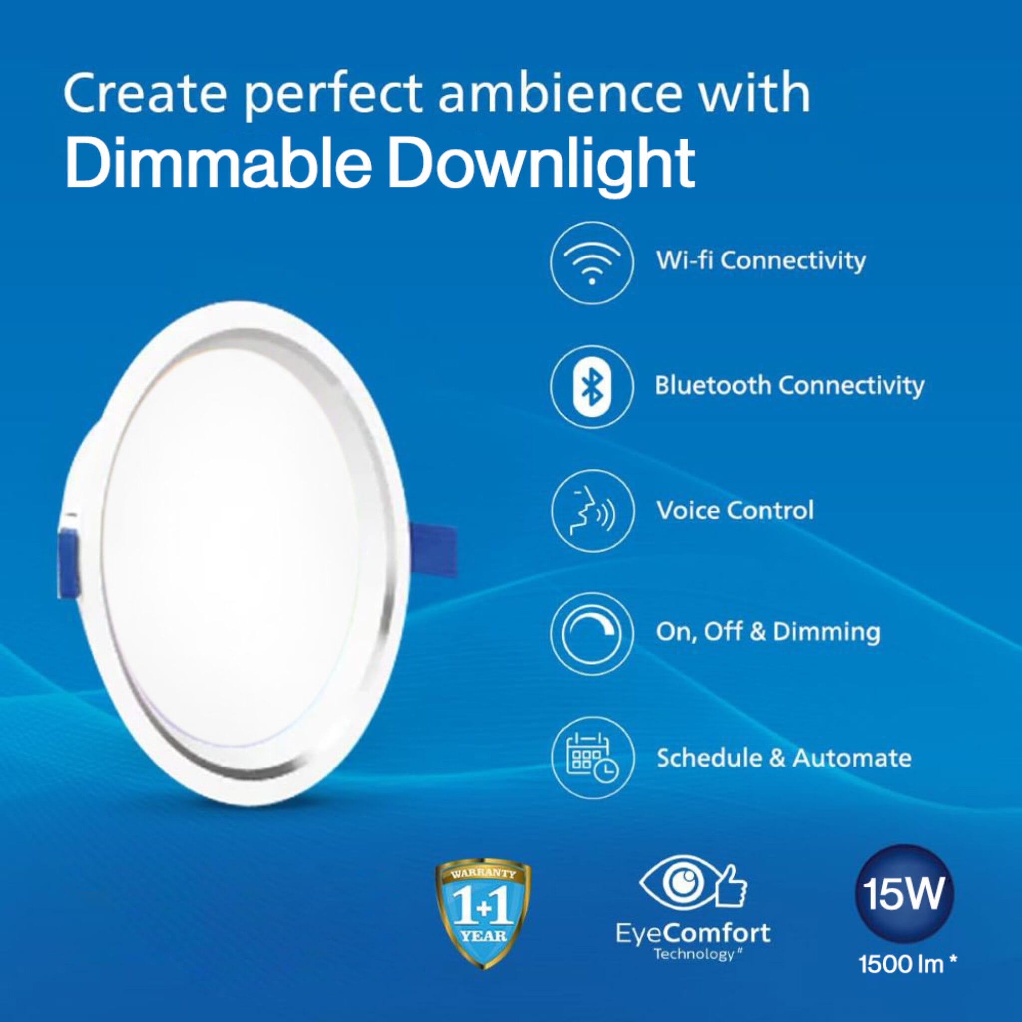 Philips Smart WiFi Aura Dimmable Downlight 15W - WW/NW/CW | WiZ Dim DL